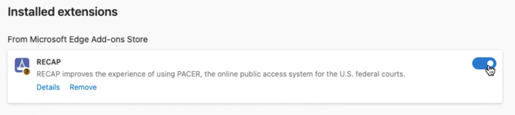 Adding the RECAP Extension to Edge | Free Law Project | Making the ...