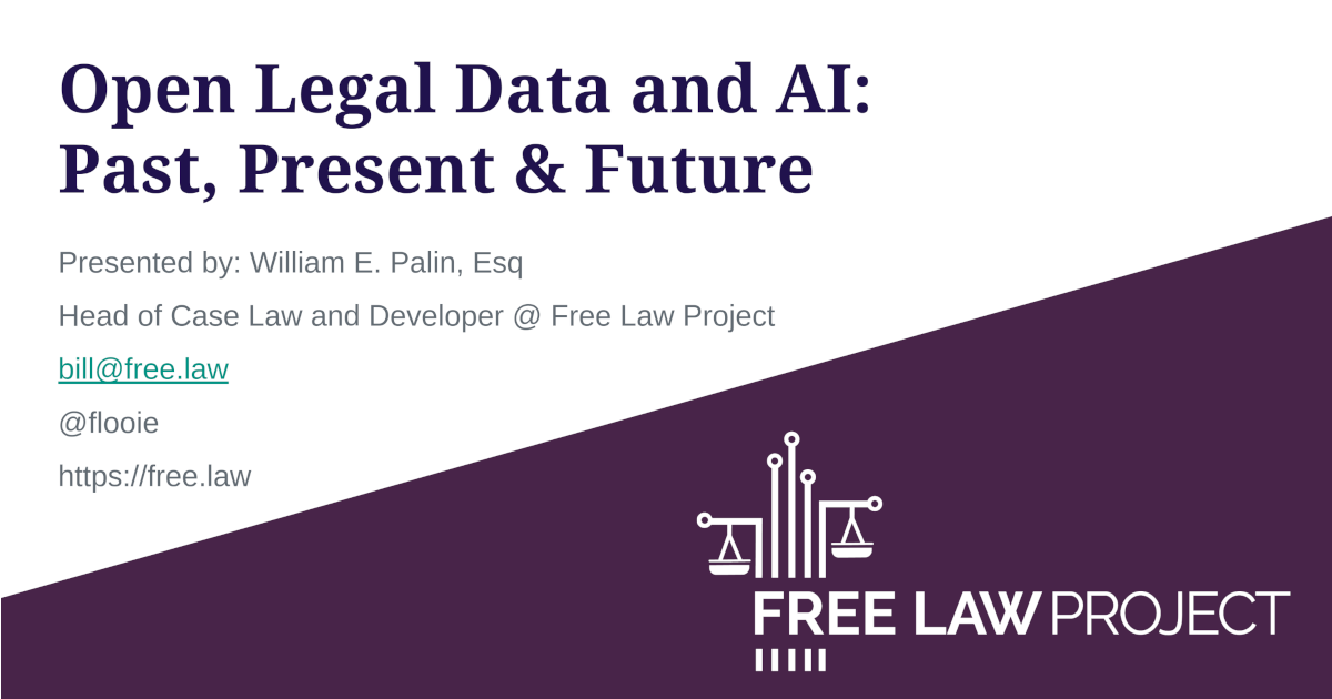 Free Law Project Speaks at LITCon24 | Free Law Project | Making the ...